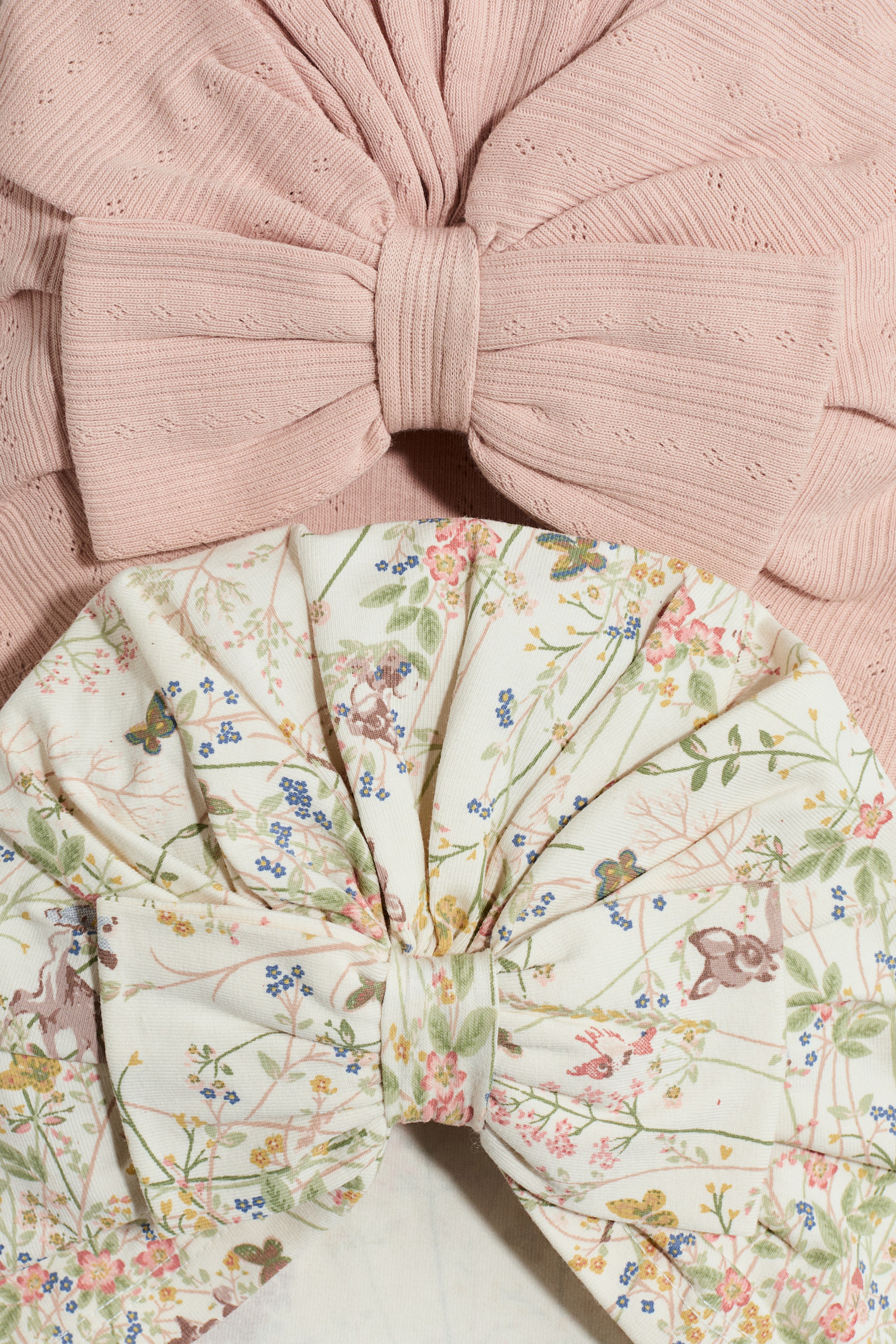 2-pack bow-detail beanies - Light pink/Bambi - Kids | H&M SG