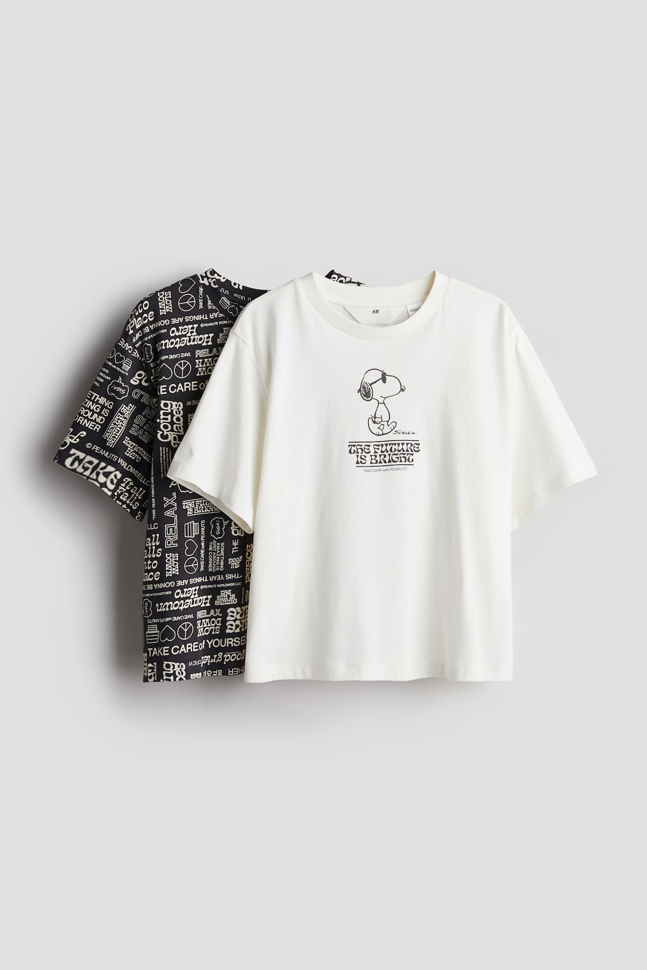 White/Snoopy 2-pack printed T-shirts for kids | H&M IN