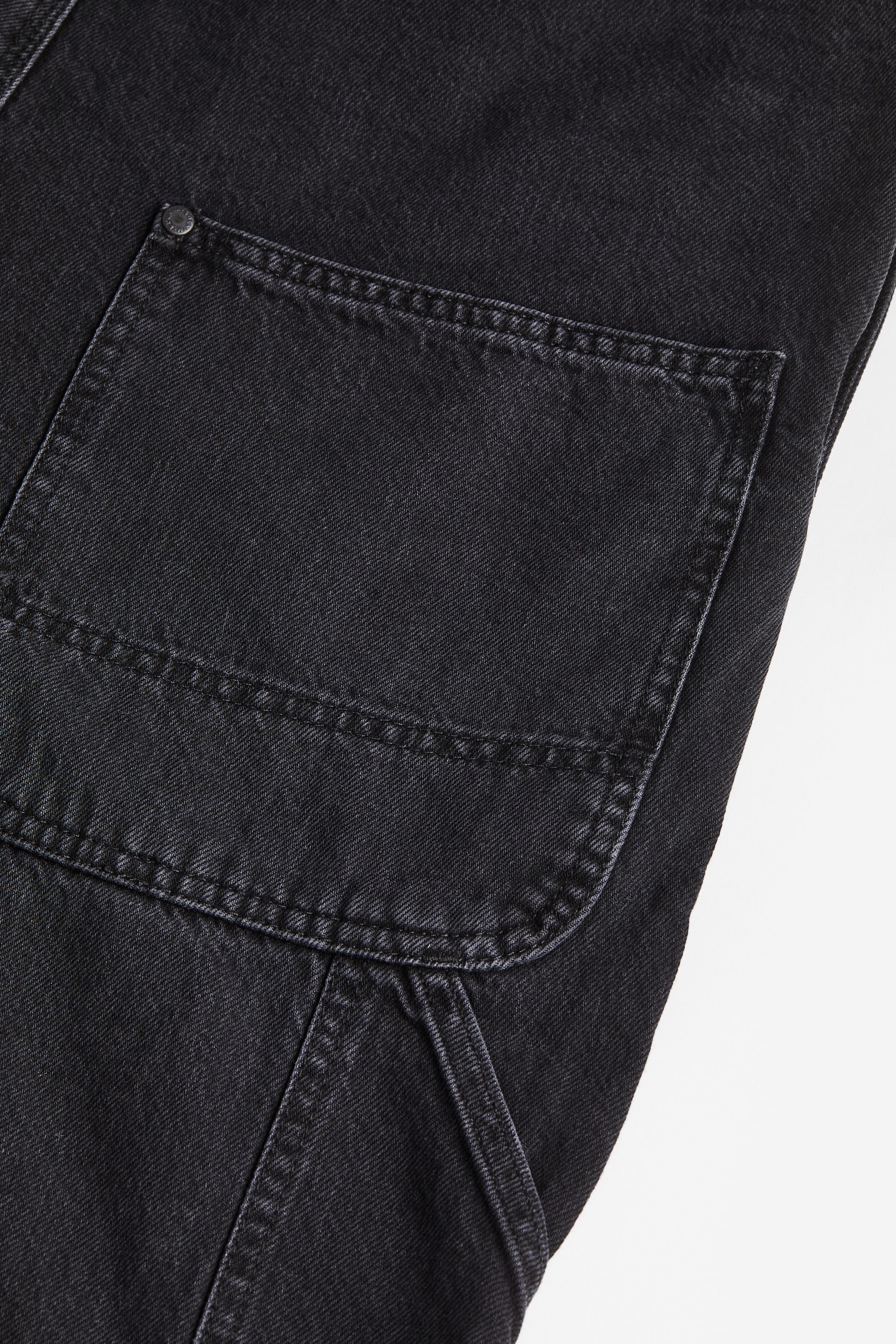 Relaxed Fit Denim Overalls - Black - Men | H&M US