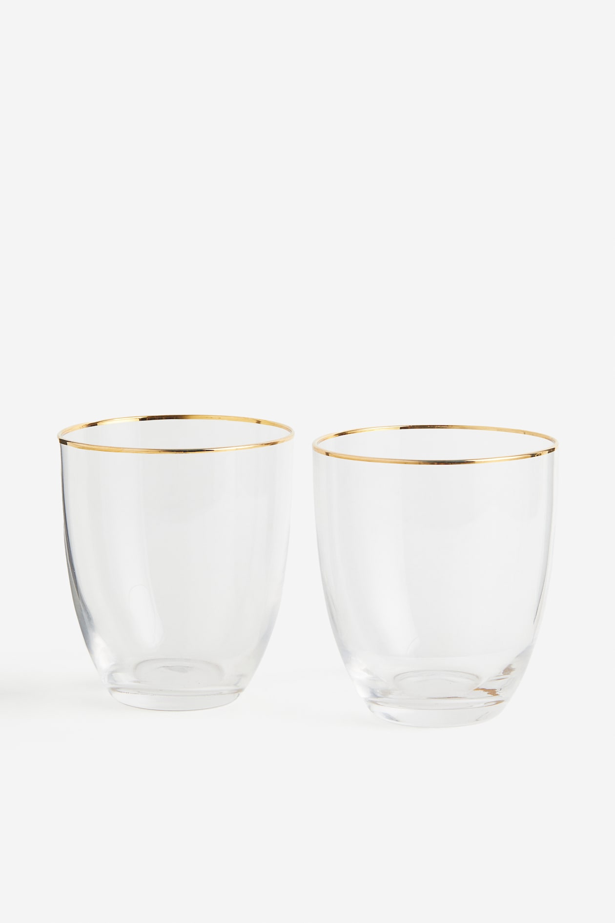 2-pack Beverage Glasses - Clear glass/gold-colored - Home All | H&M US