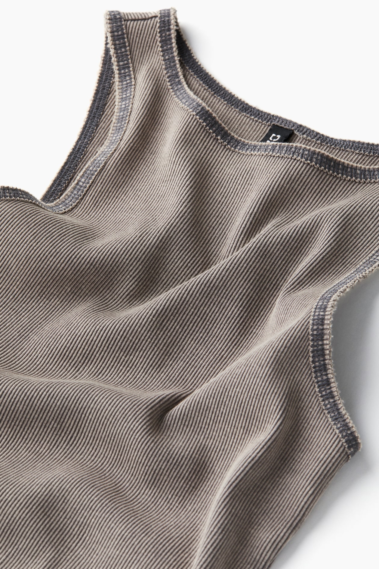 Women's Dark gray/washed Ribbed Tank Top | H&M US