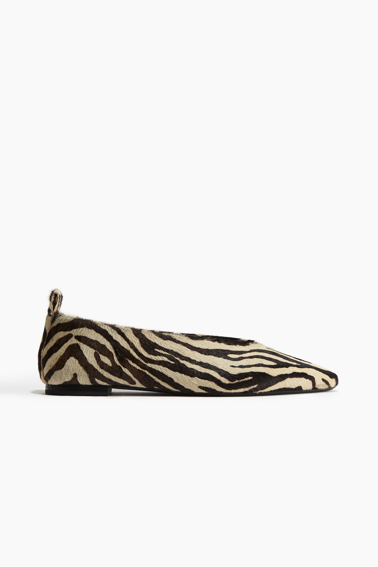 Leather Ballet Flats - Cream/zebra print - Ladies | H&M US