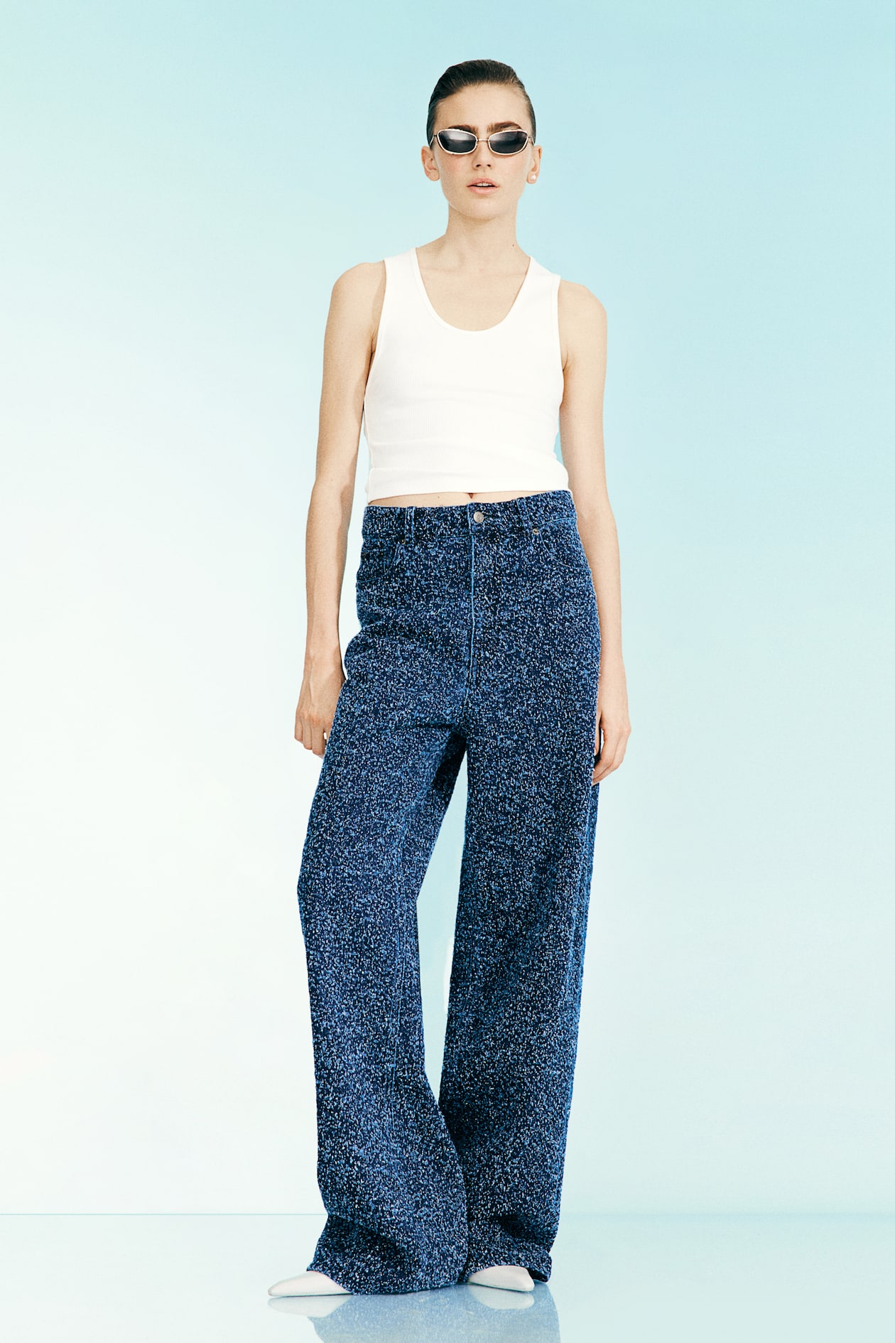 Geribde tanktop van viscose - Roomwit - DAMES | H&M BE