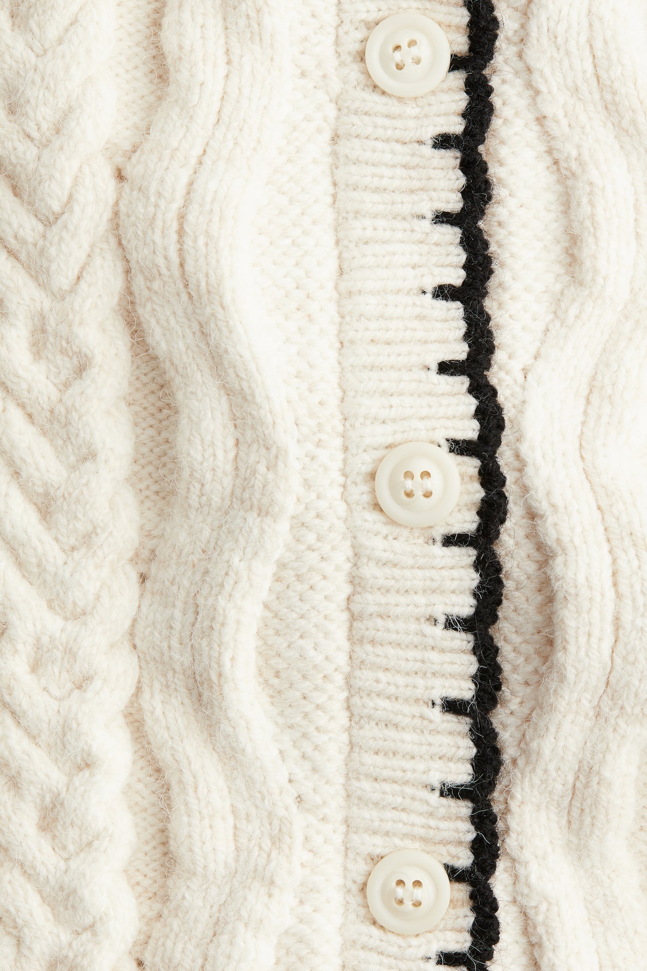 Suéter sin mangas en punto trenzado con botones - Crema - MUJER | H&M ES