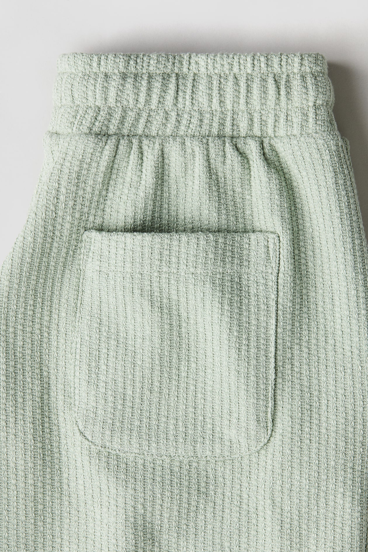 Light dusty green Textured-Knit Shorts for kids | H&M US