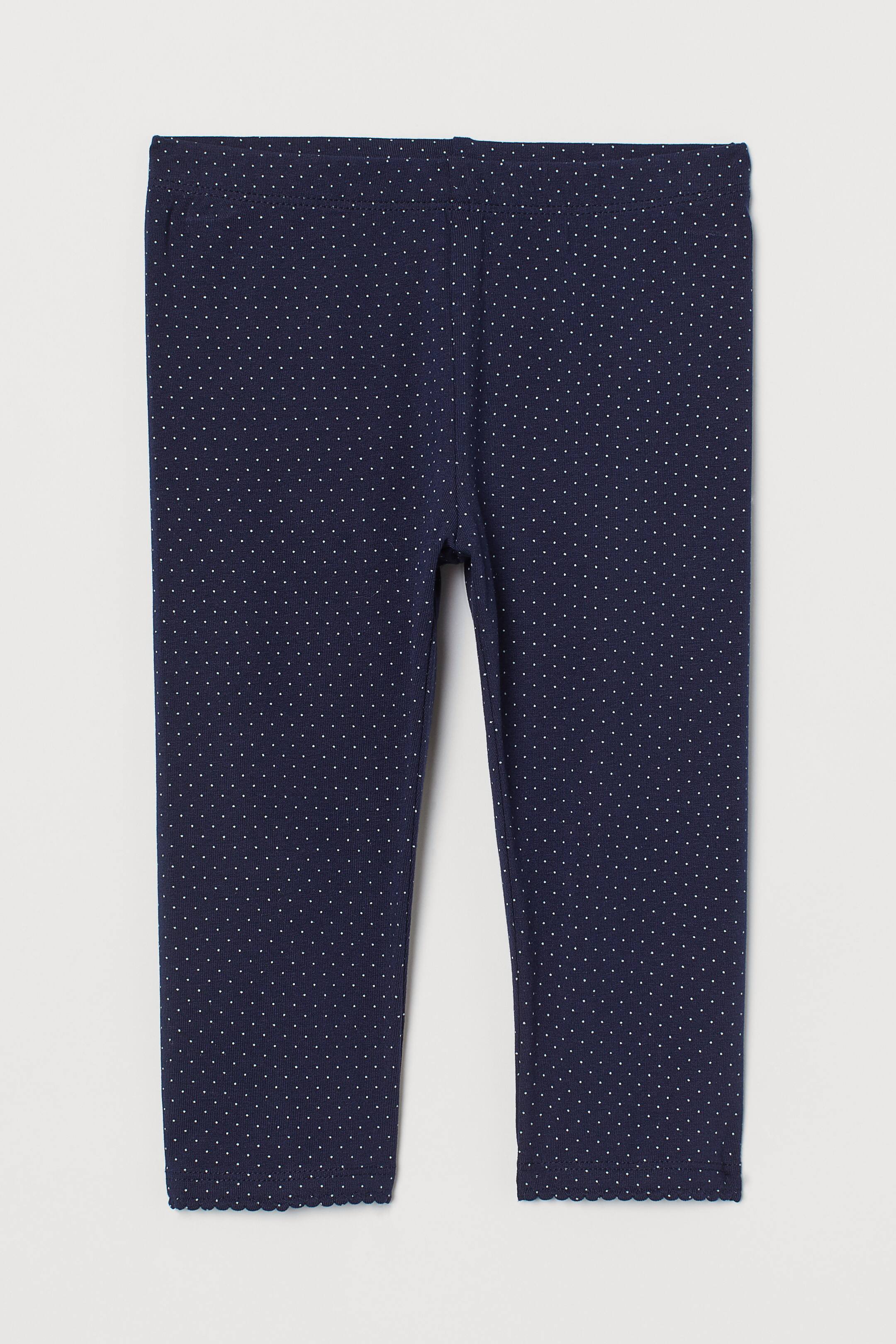 Helanke na 3/4 - Navy blue/Spotted - Kids | H&M RS