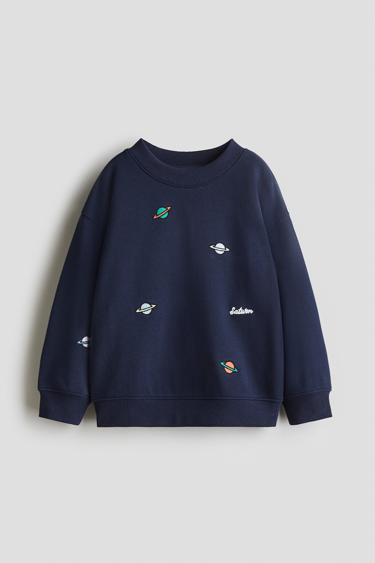 Navy blue/Saturn Printed crew-neck sweatshirt for kids | H&M GB