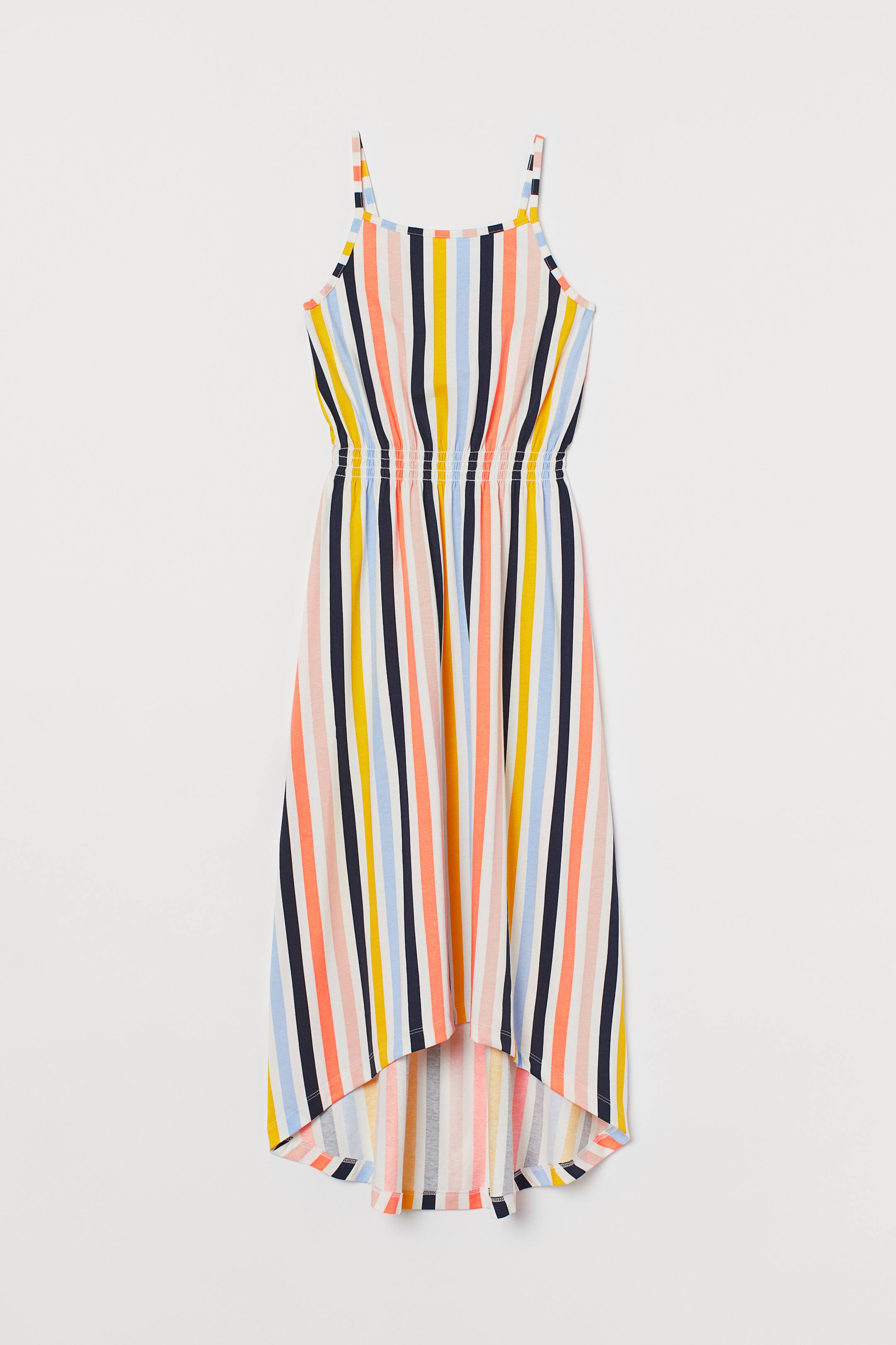 Cotton jersey dress - White/Multicoloured stripes - Kids | H&M HK