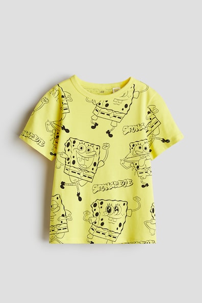 Yellow/SpongeBob SquarePants Printed Cotton T-shirt for kids | H&M US