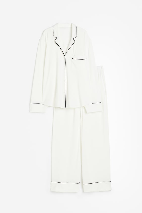 Viscose-Blend Pajamas - White - Ladies | H&M US