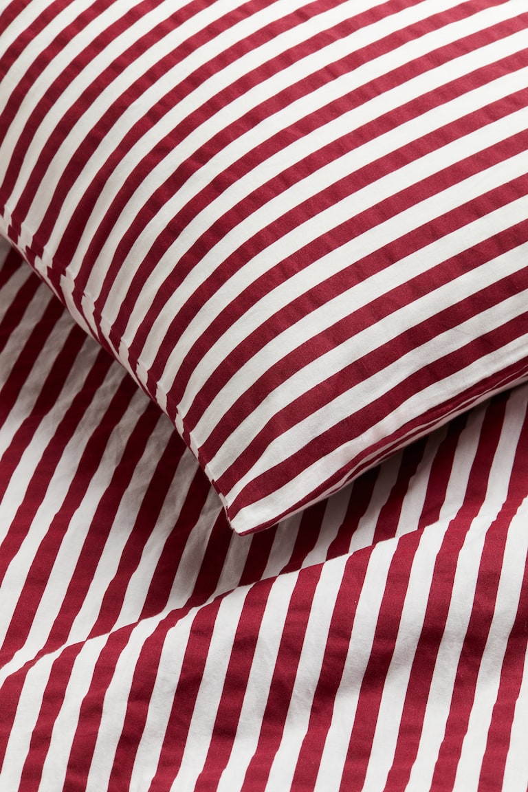 Cotton Twin Duvet Cover Set - Red/striped - Home All | H&M US