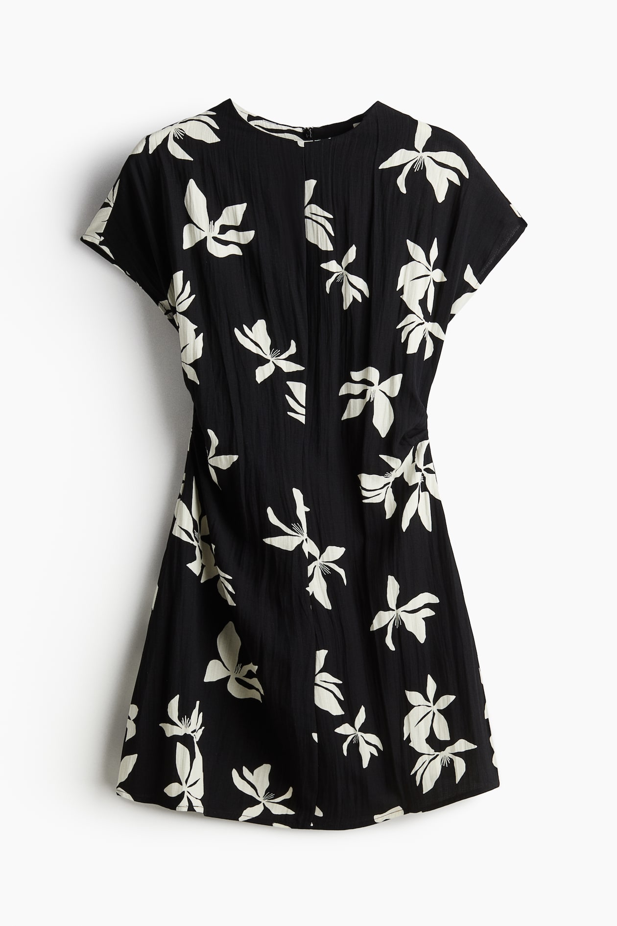 Tapered-waist dress - Black/Floral - Ladies | H&M MY
