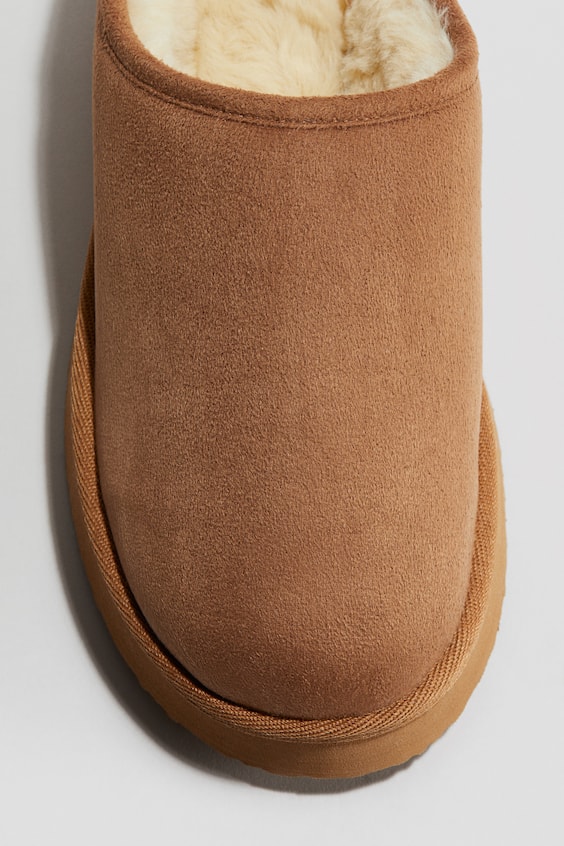 Fluffy-lined mules - Beige - Kids | H&M GB