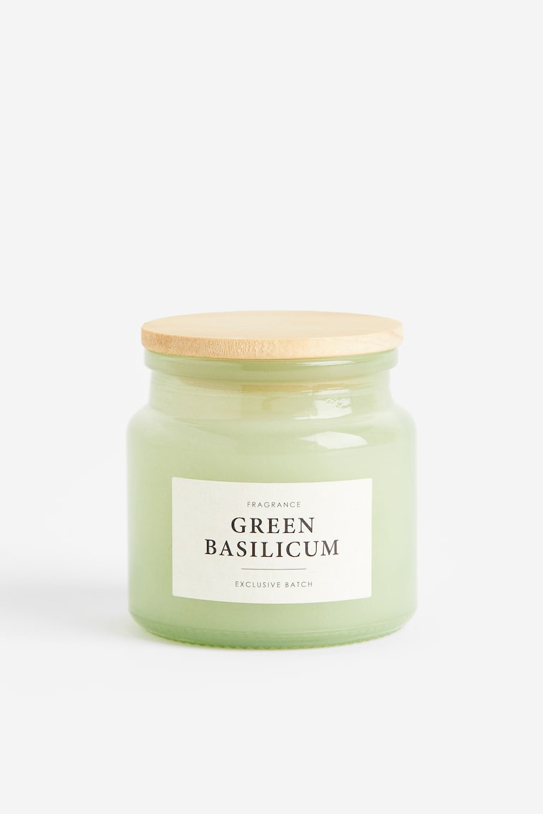Green Basilicum Scented Candle in Glass Holder at H&M Home | H&M CA