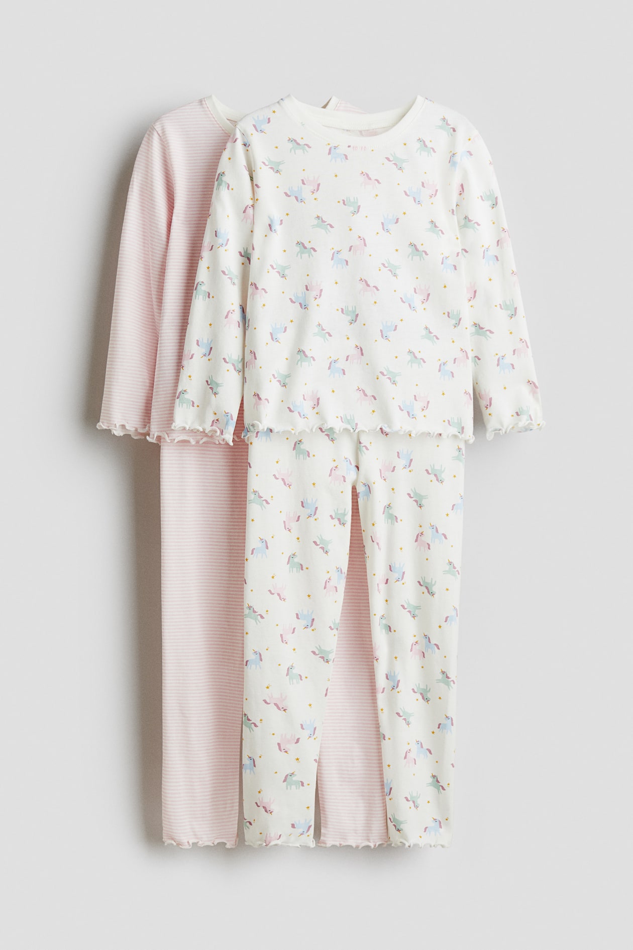 Pack de 2 pijamas em jersey - Rosa claro/Unicórnios - CRIANÇA | H&M PT