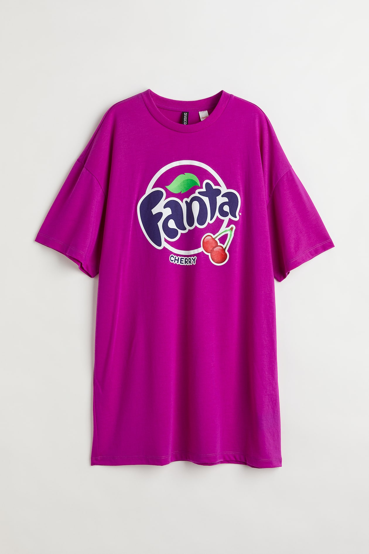 Printed T-shirt dress - Dark purple/Fanta - Ladies | H&M GB