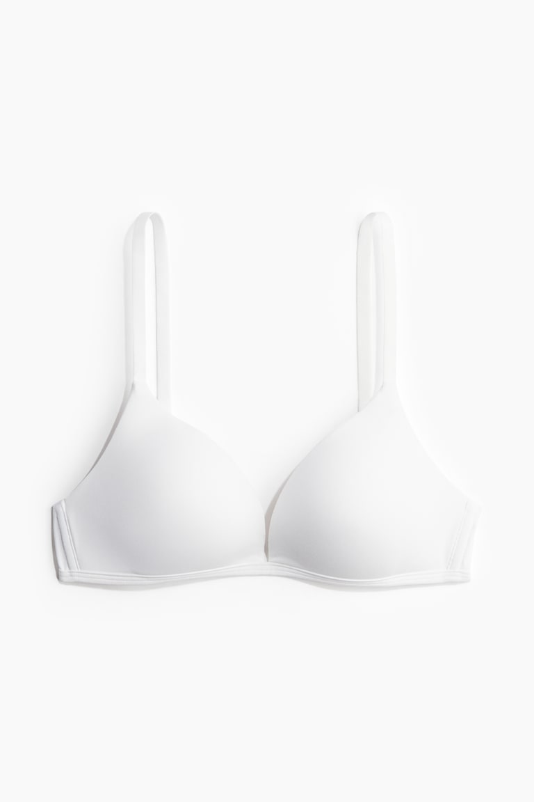 Women's White Padded Soft-Cup Microfiber Bra | H&M US