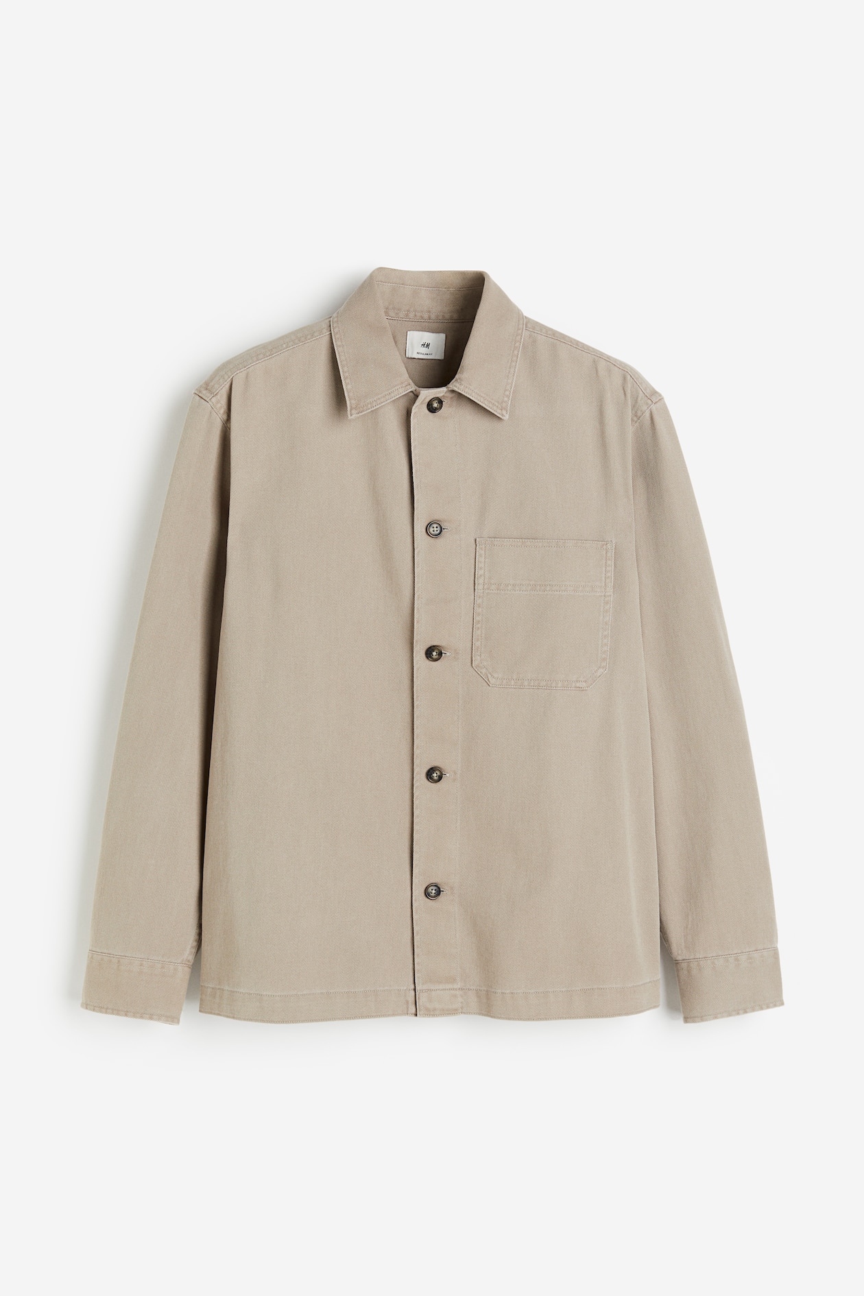 Regular Fit Twill shacket - Beige - Men | H&M IN