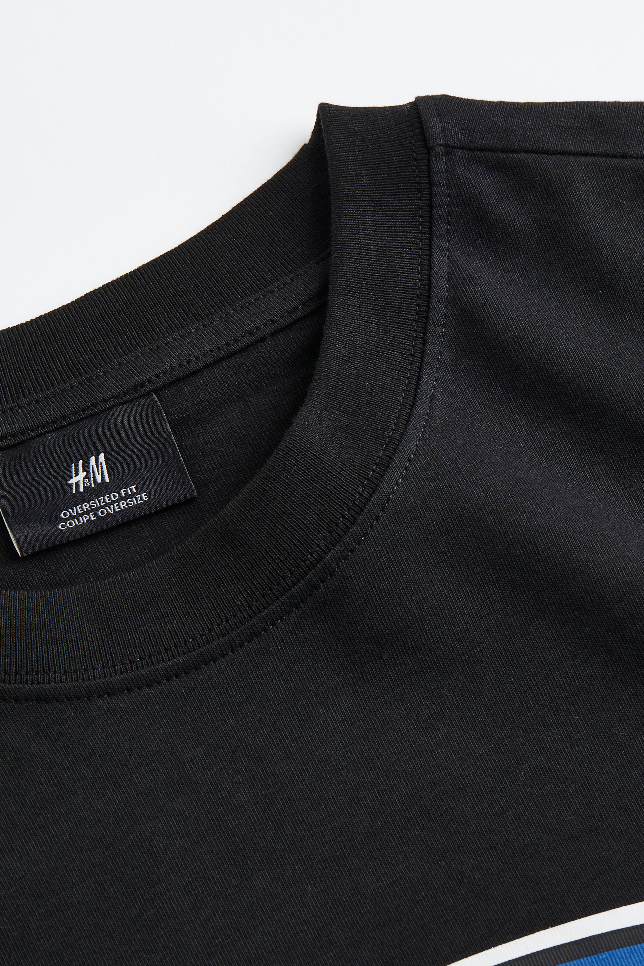 Oversized Fit Printed T-shirt - Black/Boring Pals - Men | H&M PH