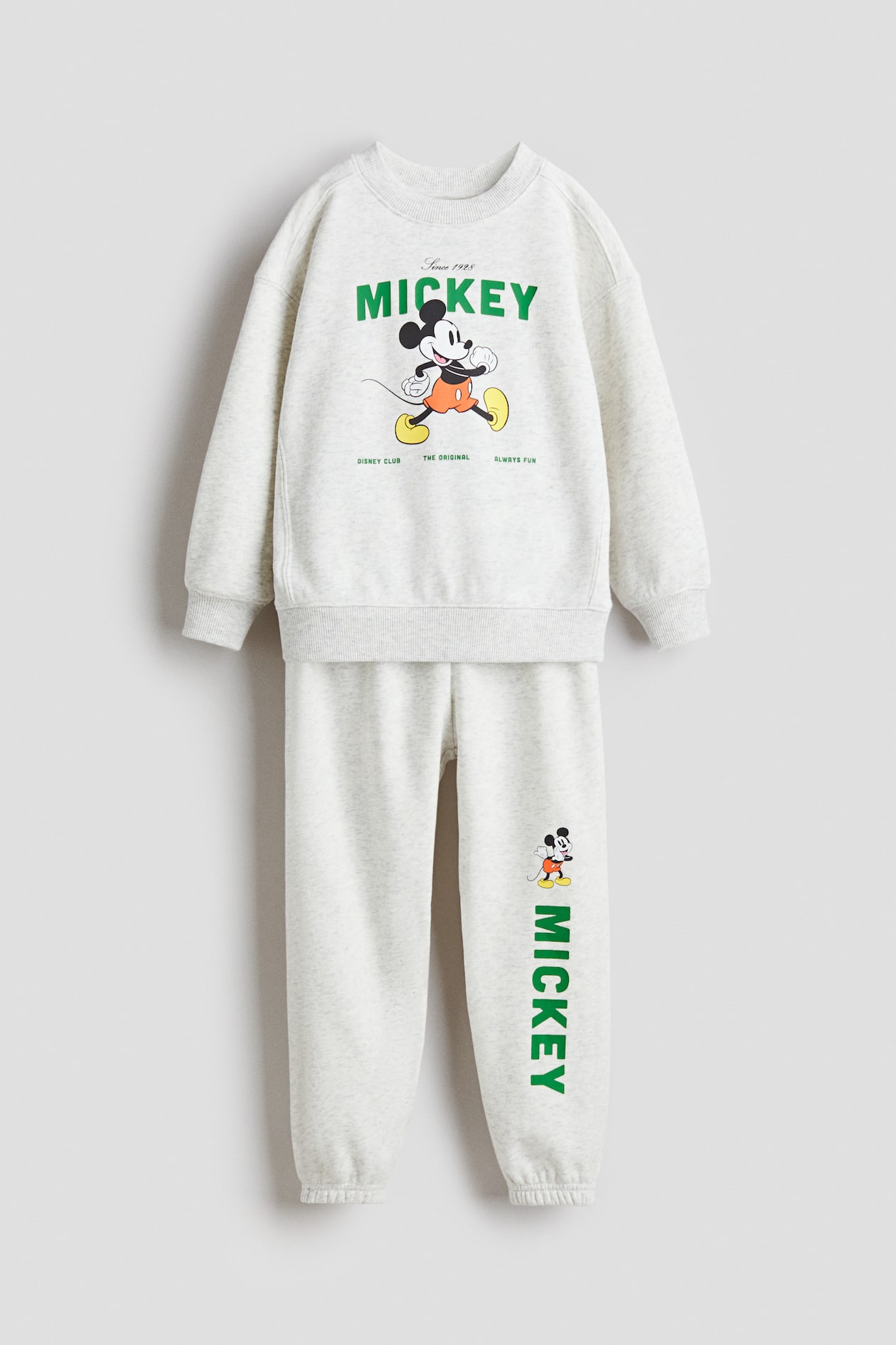 Gray melange/Mickey Mouse 2-Piece Sweatshirt and Joggers Set for kids ...