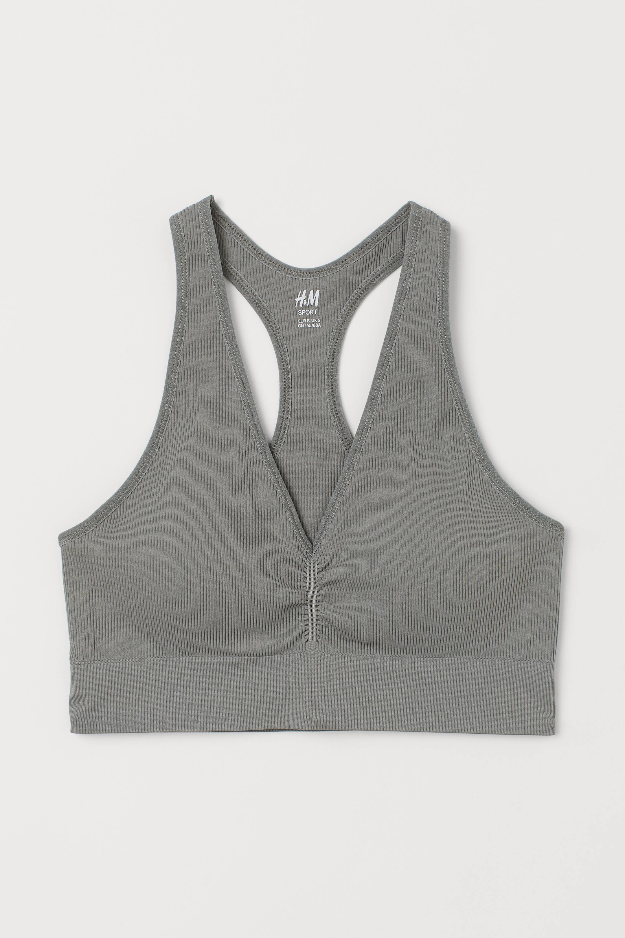Seamless Sport-BH - Helles Khakigrün - Ladies | H&M DE