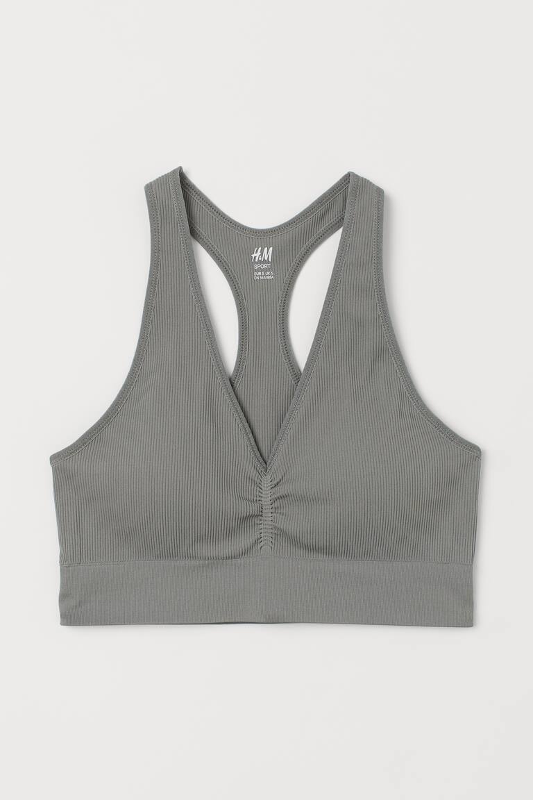 Seamless Sport-BH - Helles Khakigrün - Ladies | H&M DE