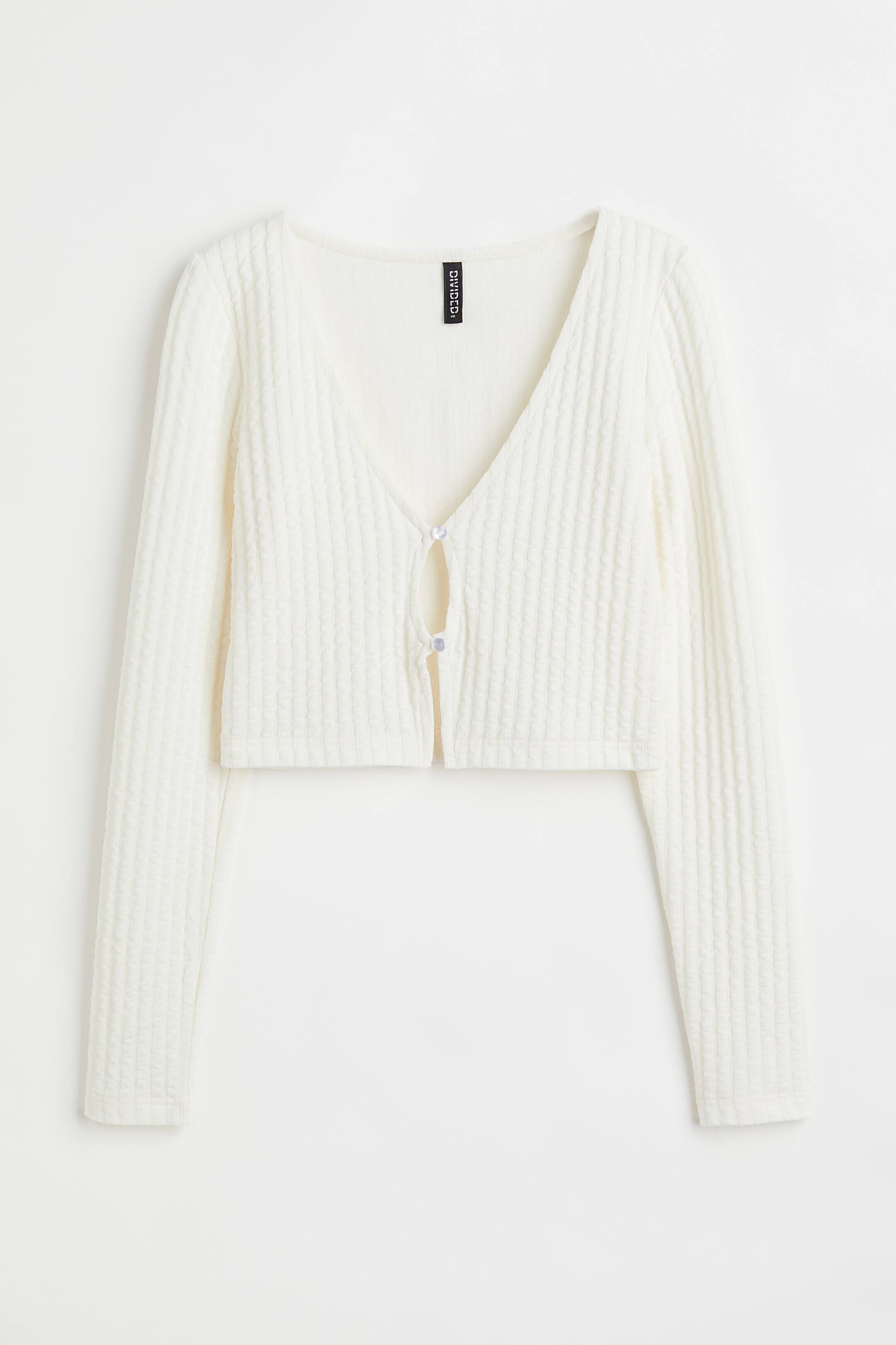 Gerippter Cardigan - Weiß - Ladies | H&M DE