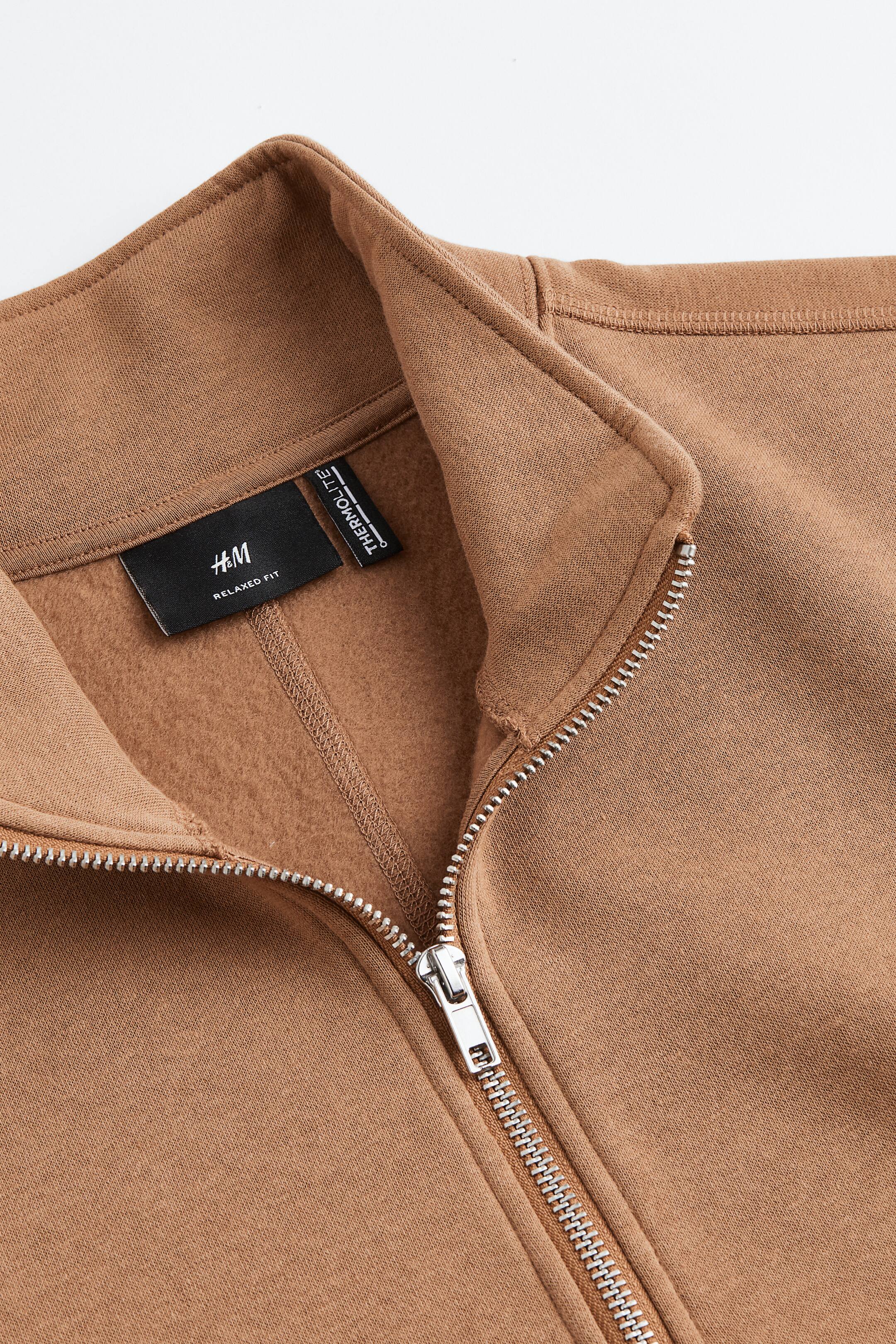 סווטשירט עם רוכסן THERMOLITE®‎ Loose Fit - Light brown - Men | H&M IL