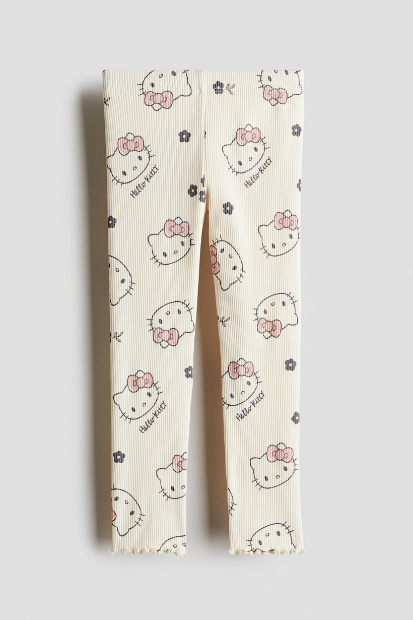 Jersey leggings - Light beige/Hello Kitty - Kids | H&M GB