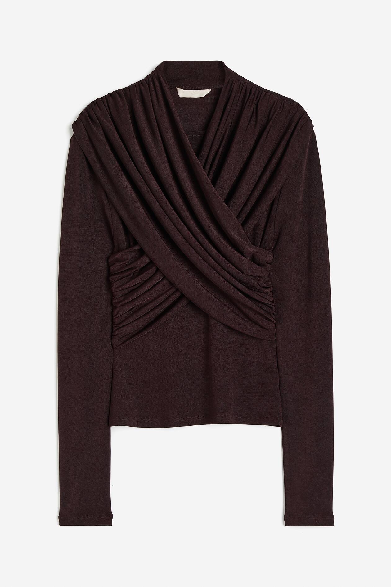 Top drapeado de punto - Burdeos - MUJER | H&M ES