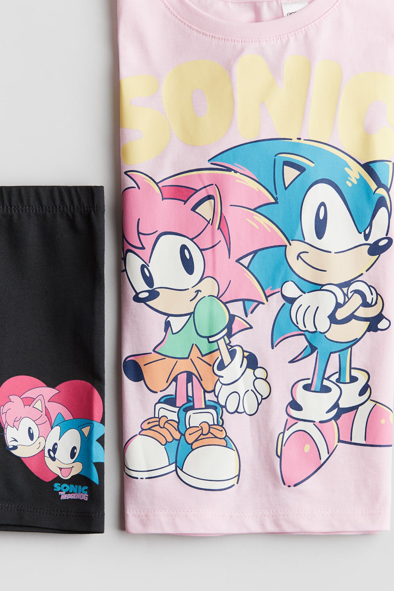 2-piece Printed Set - Light pink/Sonic the Hedgehog - Kids | H&M US