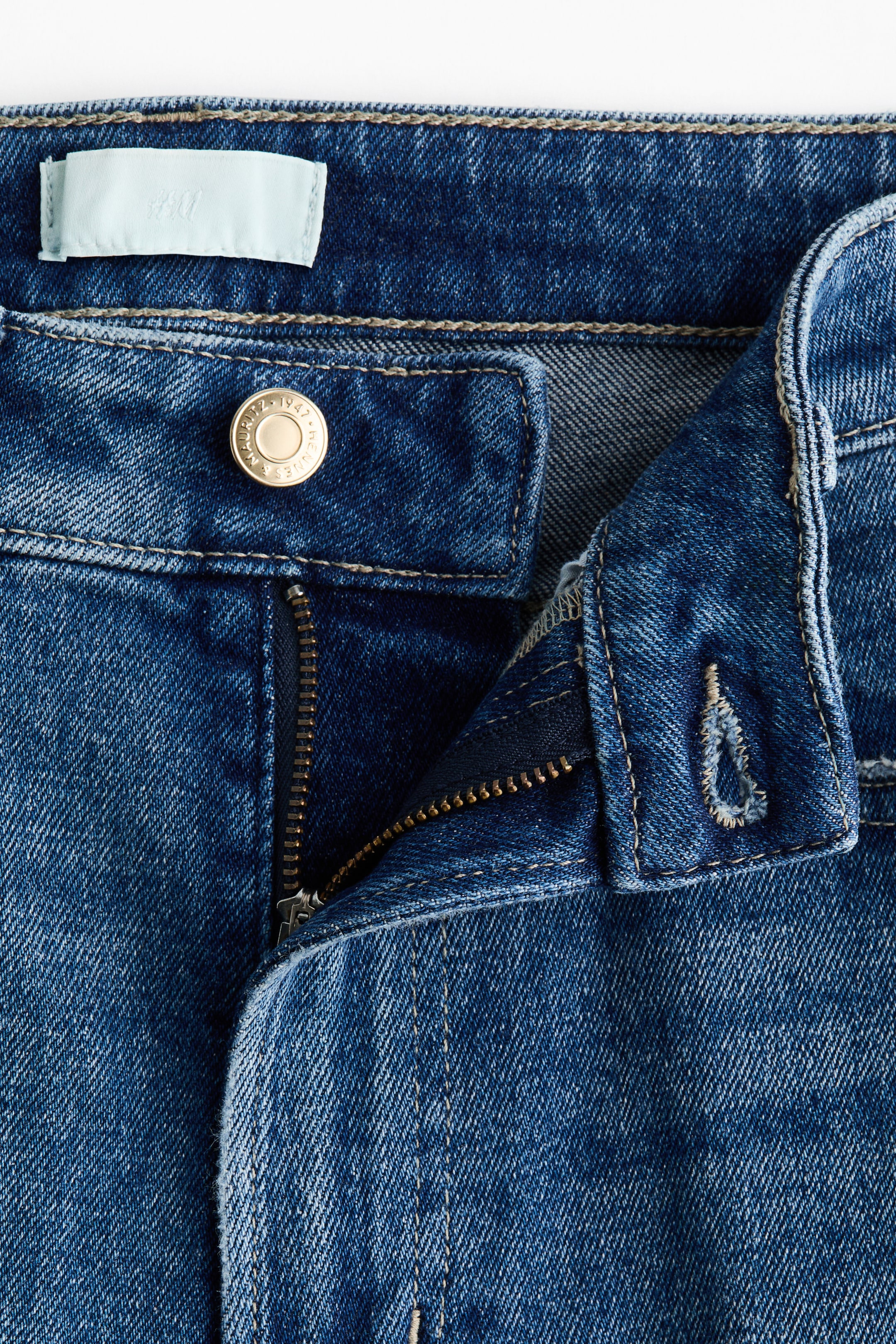 High-Rise Slim Straight Ankle Jeans - Denim blue - Ladies | H&M PH