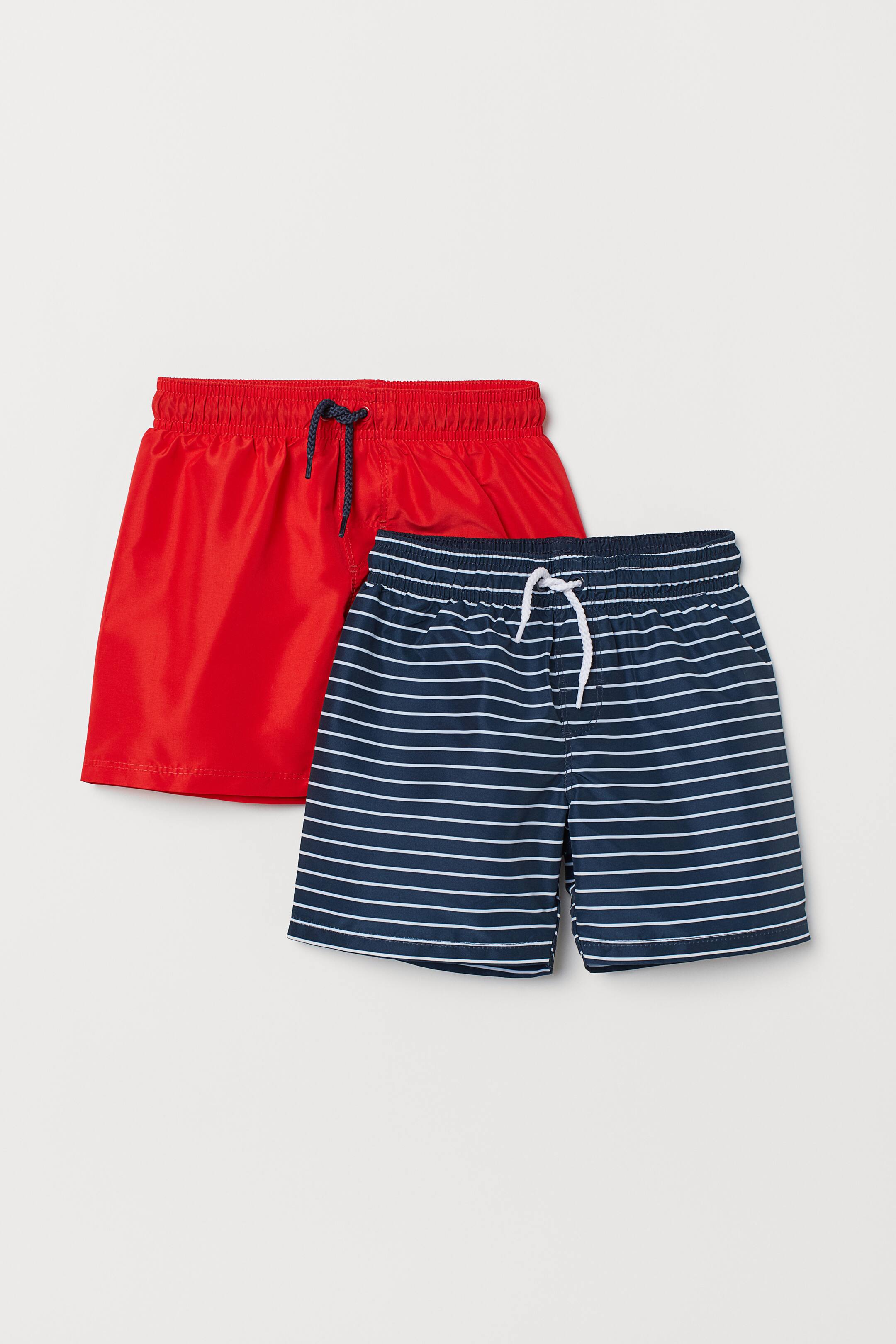 2er-Pack Badeshorts - Knallrot/Dunkelblau - Kids | H&M DE