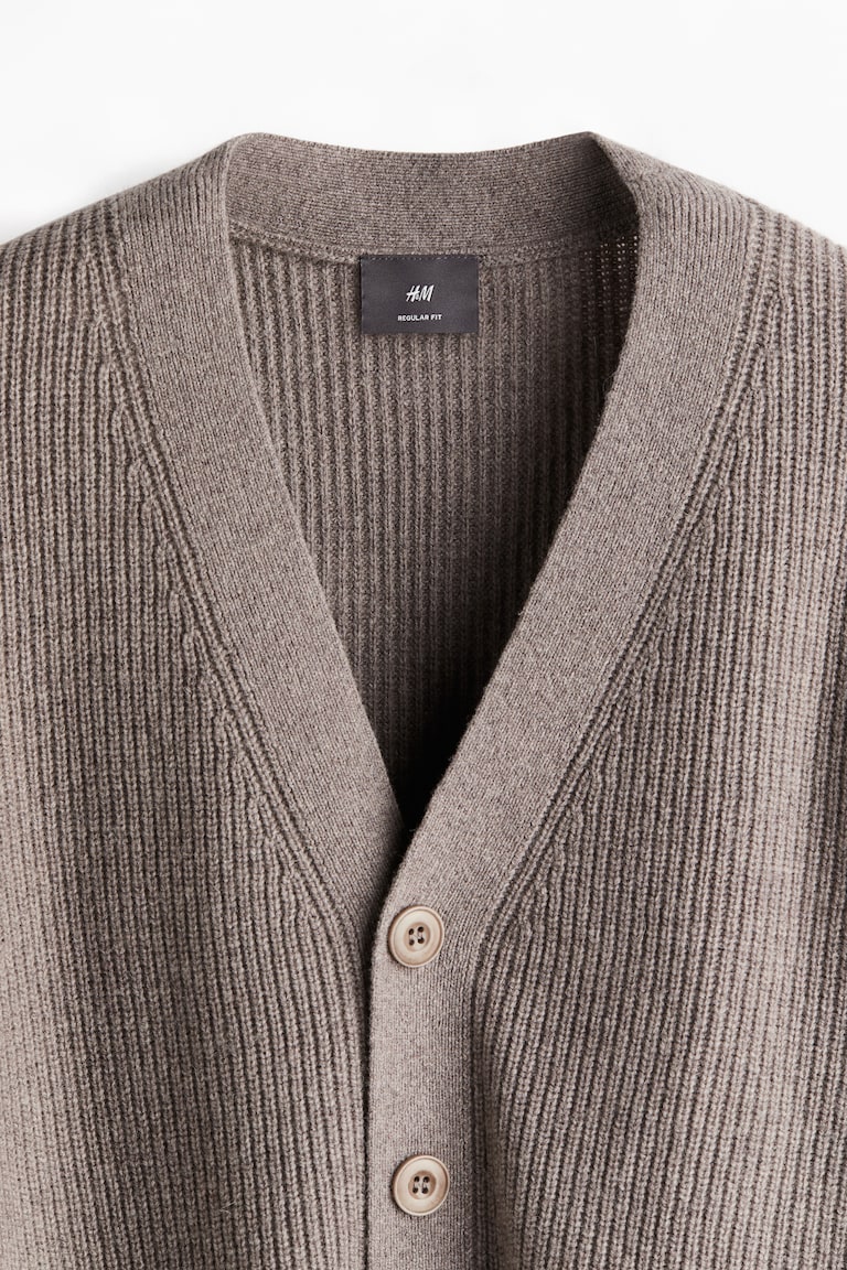Regular Fit Wool Cardigan - Taupe - Men | H&M US