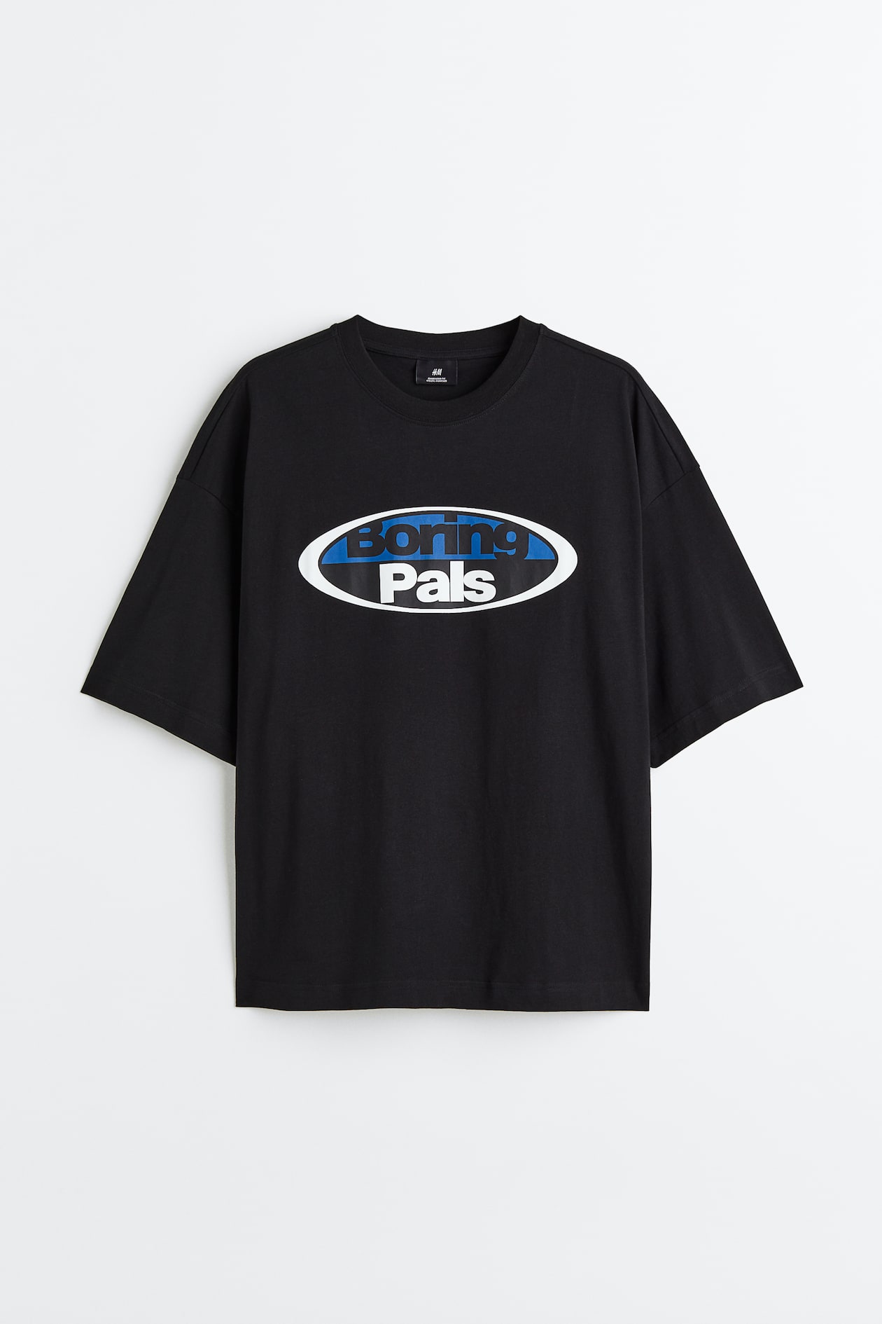 Oversized Fit Printed T-shirt - Black/Boring Pals - Men | H&M IN