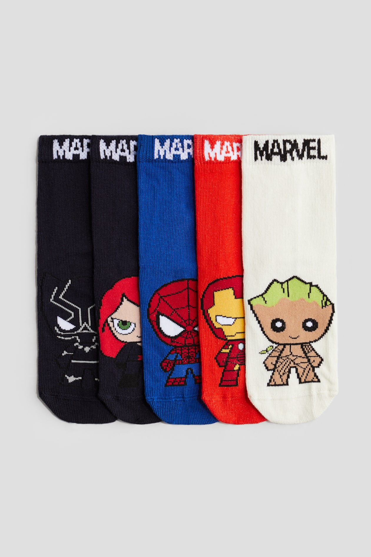5-Pack Patterned Socks - Red/Marvel - Kids | H&M US