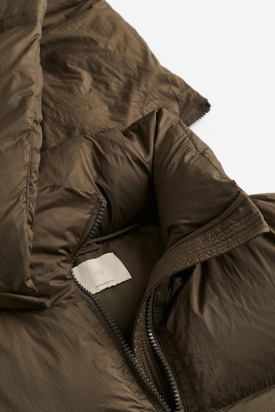Oversized puffer jacket - Dark brown - Ladies | H&M GB