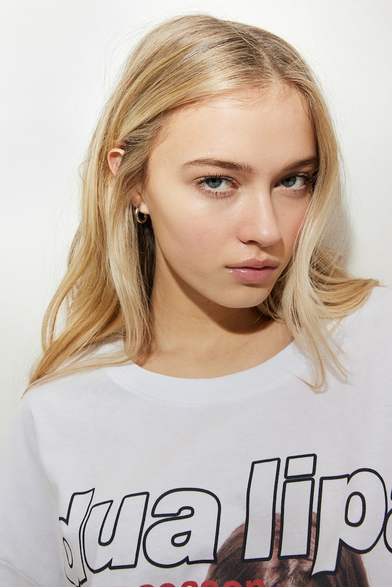 Oversized Printed T-Shirt - White/Dua Lipa - Ladies | H&M US