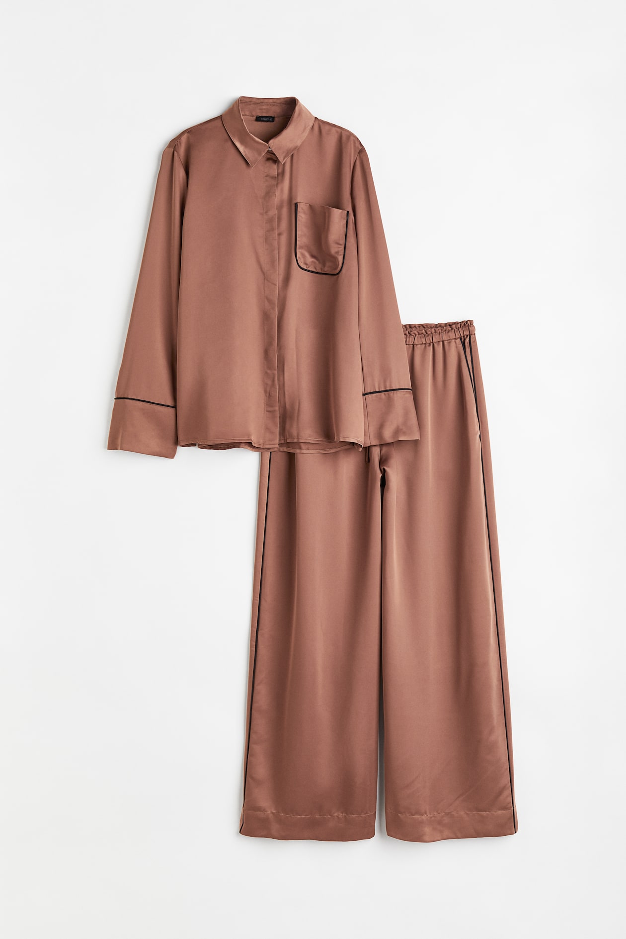 Satin Pajamas - Brown - Home All | H&M US