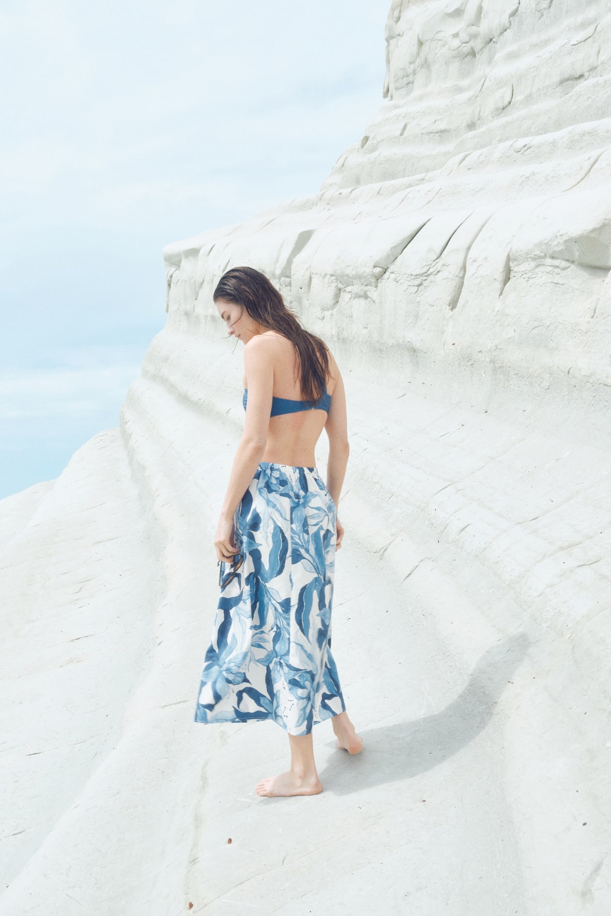 Flared Skirt - White/blue patterned - Ladies | H&M US