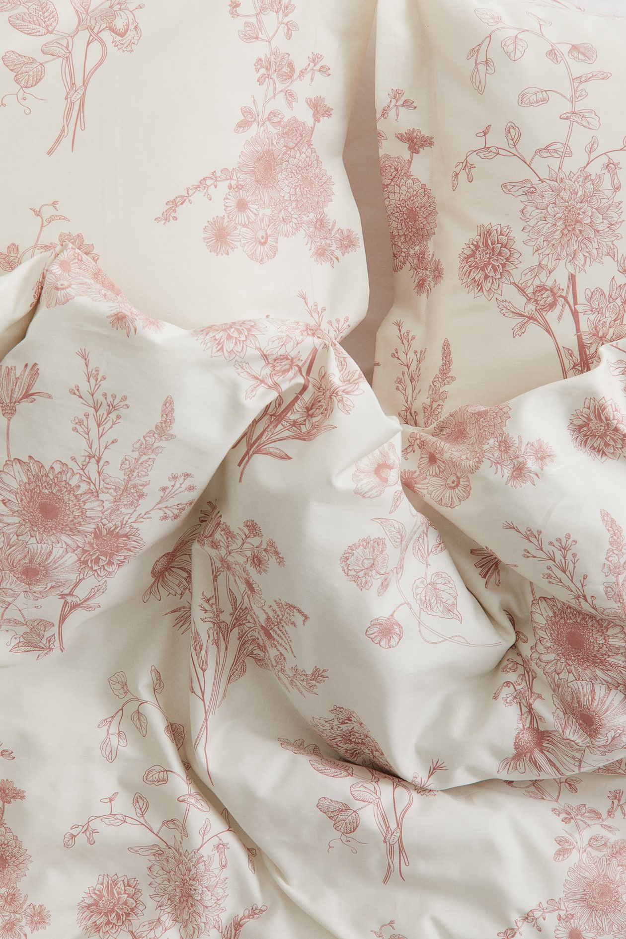 Cotton sateen double duvet cover set - Pink/floral - Home All | H&M US