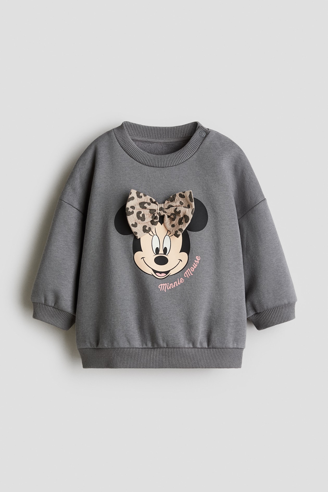Printed brushed-inside sweatshirt - Dark grey/Minnie Mouse - Kids | H&M GB