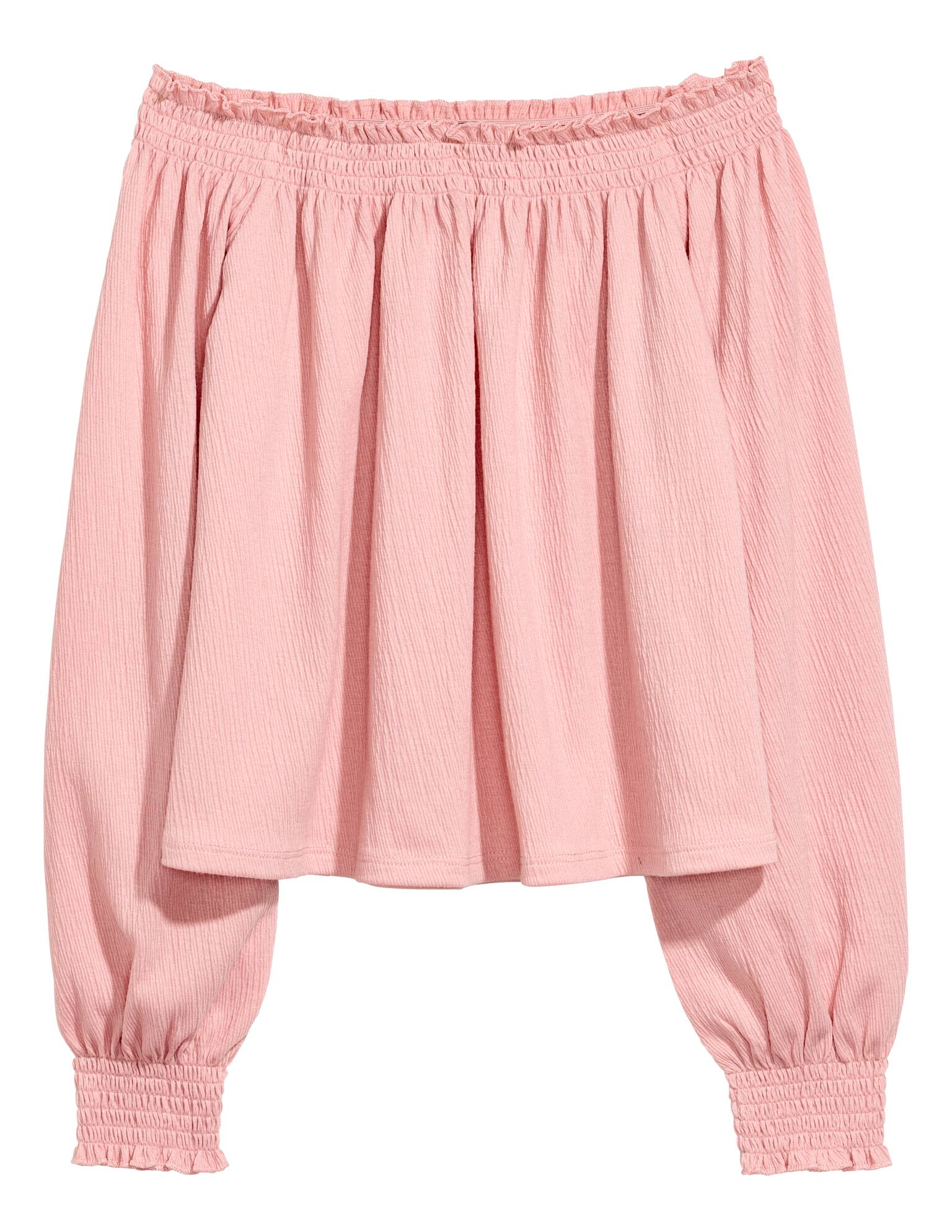 Blusa hombro descubierto - Manga larga - Rosa de antaño - MUJER | H&M ES