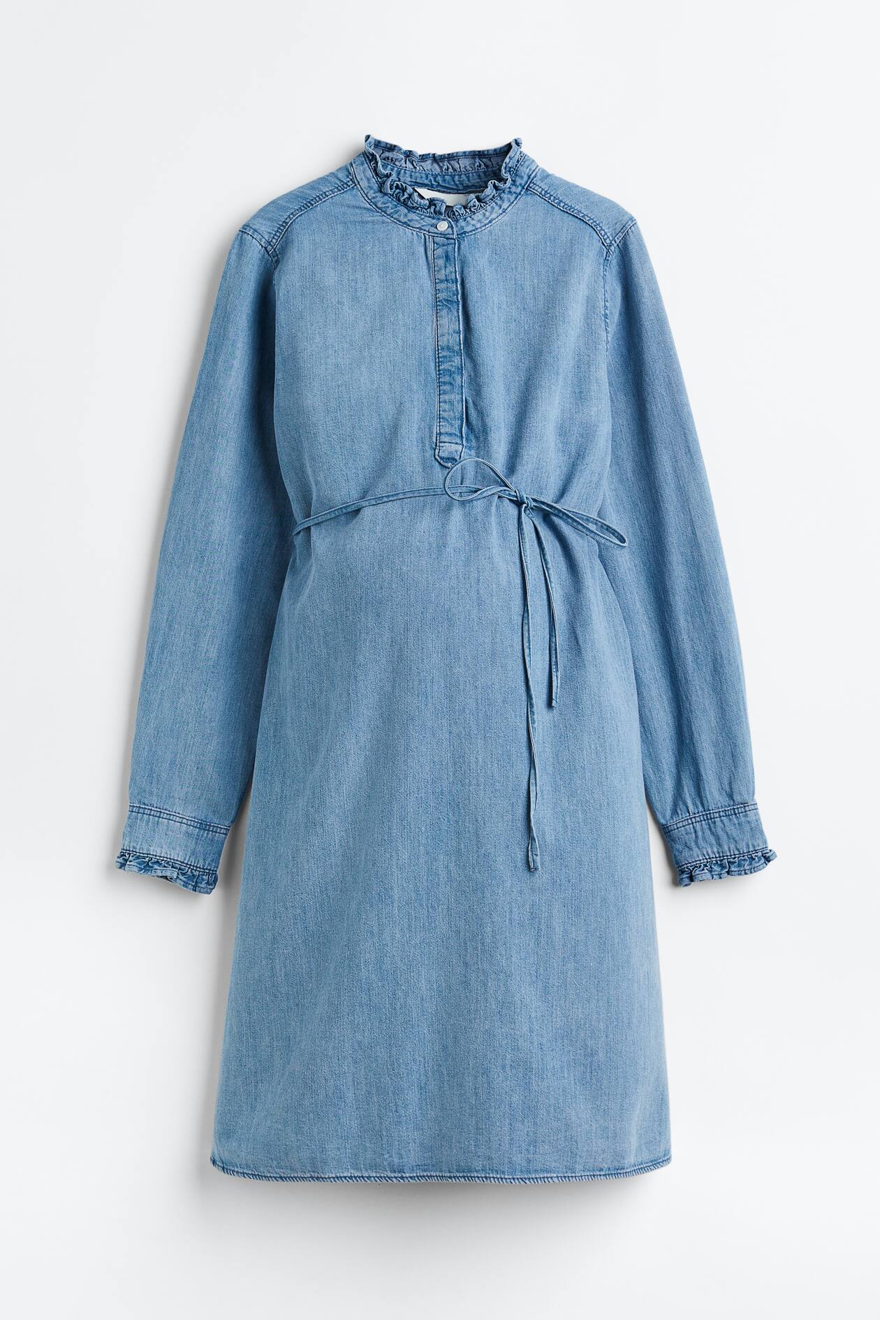 MAMA Robe volantée en denim - Bleu denim - FEMME | H&M FR