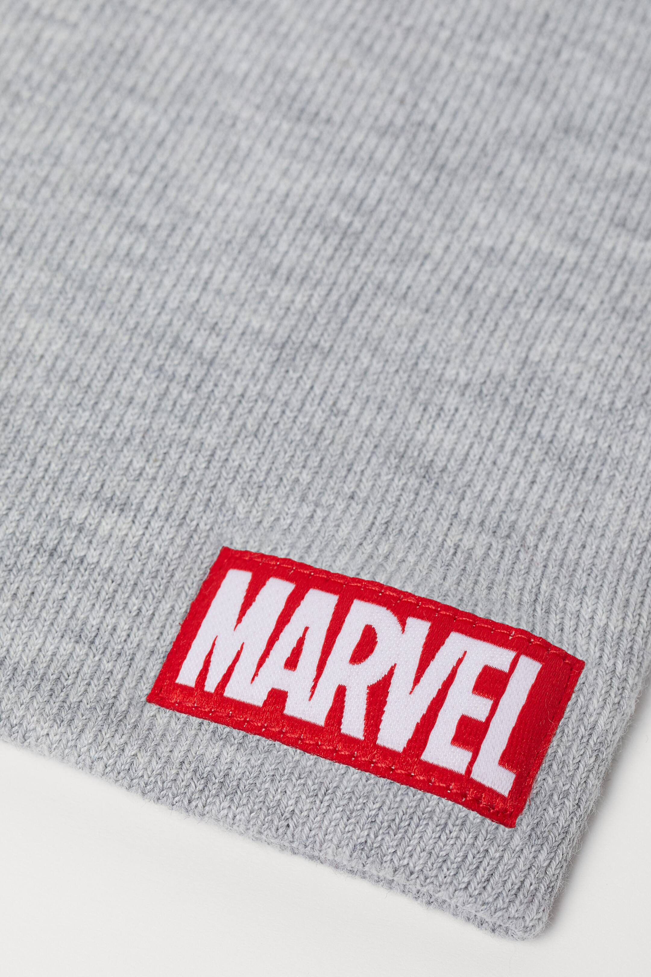 Knitted hat - Light grey/Captain America - Kids | H&M GB