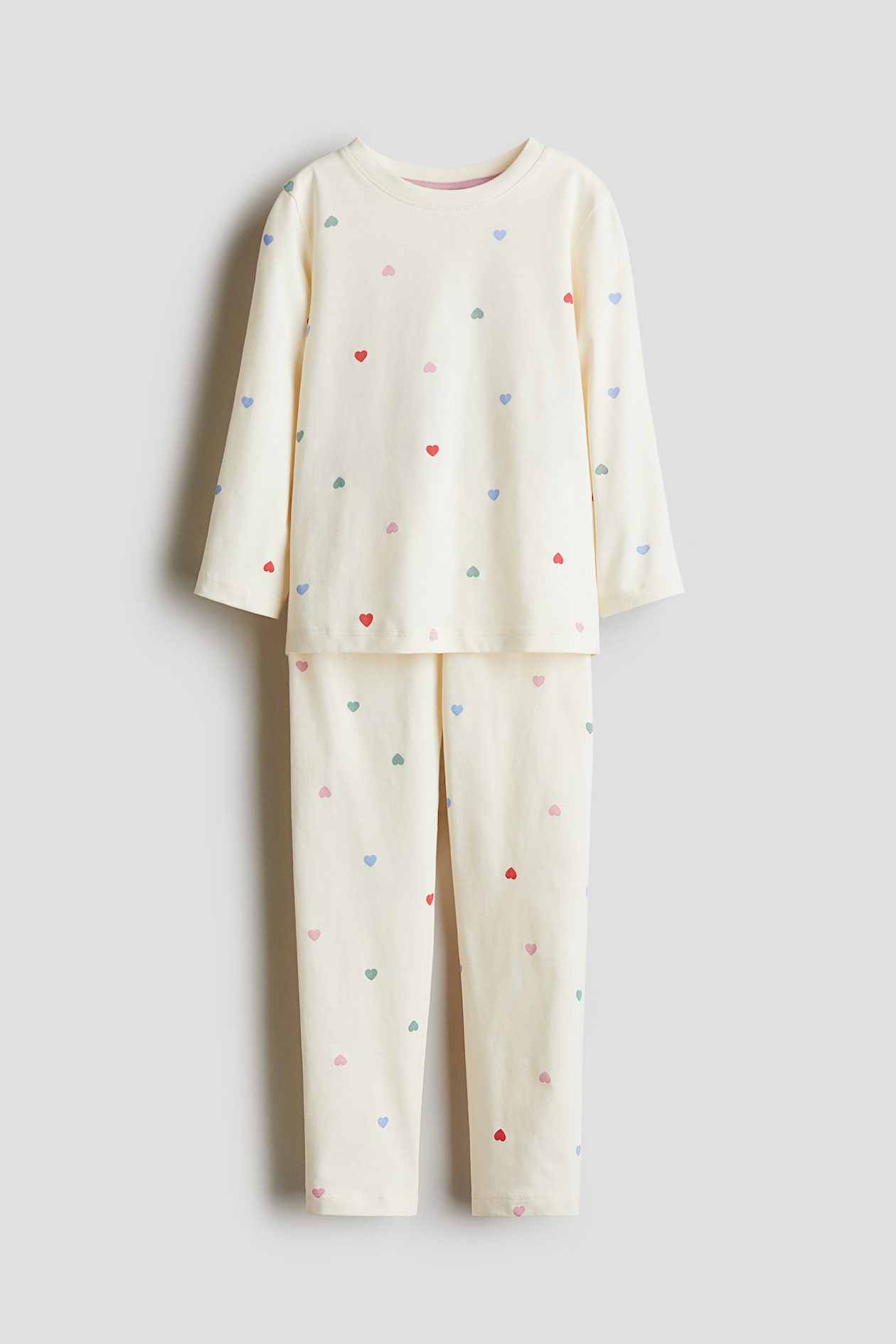 Pigiama in cotone con stampa - Crema/cuori - BAMBINO | H&M IT