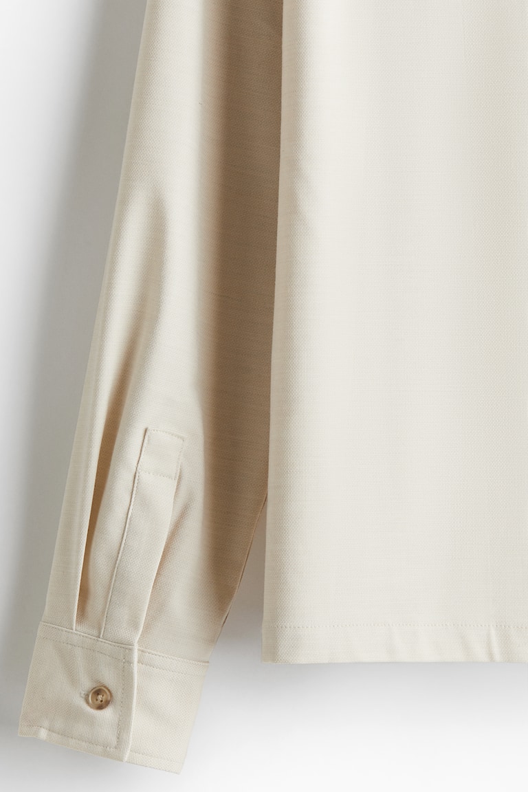 Men’s Cream Regular-Fit Twill Overshirt | H&M CA