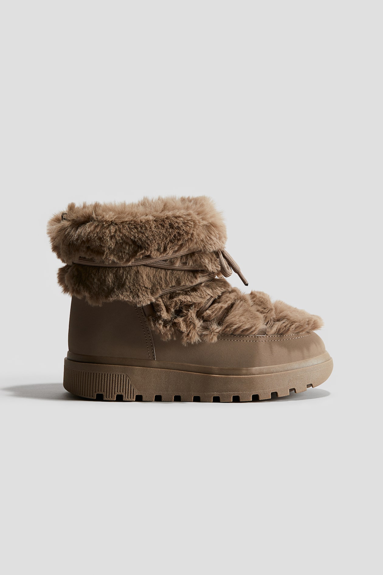 Varmfôrede, pusete snøboots - Mørk beige - BARN | H&M NO