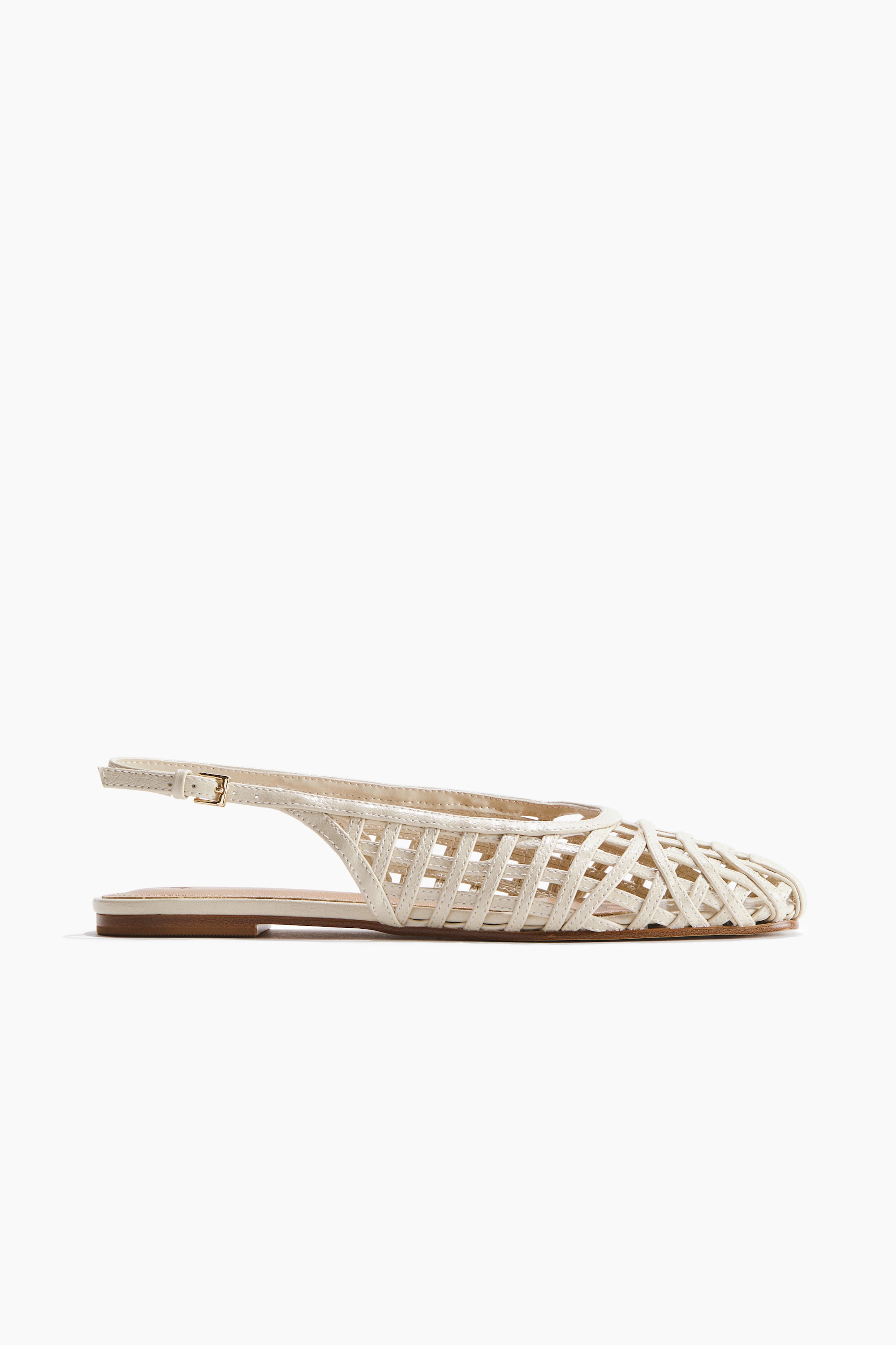 Women's Light beige Braided-Look Slingbacks | H&M CA