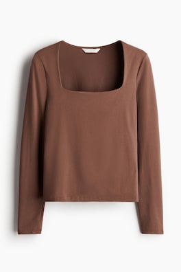 Women's Brown Long-sleeved jersey top | H&M GB